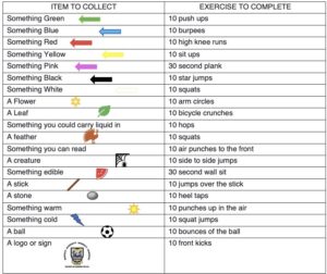Leith Academy Transition Fitness Scavenger Hunt